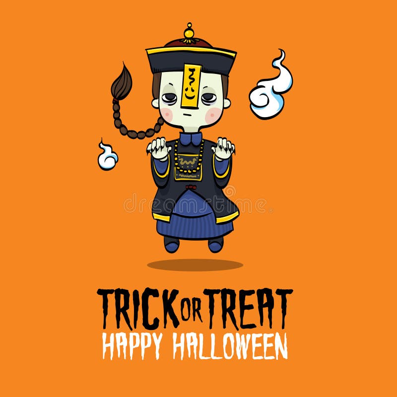 Halloween Chinese Zombie stock vector. Illustration of horror - 59792789