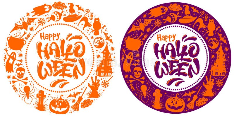 Halloween Circle Frame stock vector. Illustration of lantern - 257278011