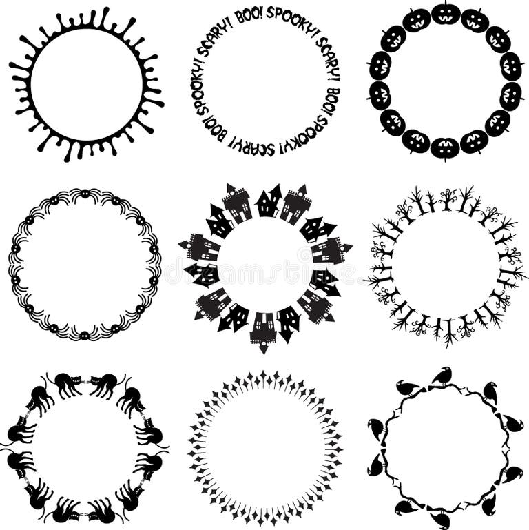 Halloween Circle Frames Stock Illustrations – 310 Halloween Circle ...