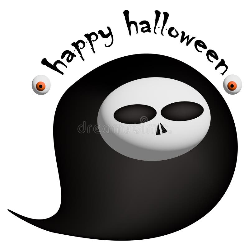 Halloween Black Eyed Ghost Spider Eyes Stock Vector - Illustration of ...
