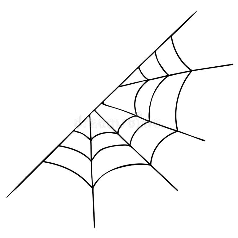 Halloween Cobweb. Spiderweb. Corner, Half of Spiders Web. Vector ...