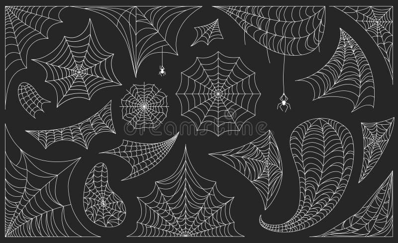 Halloween Cobwebs with Spiders, Black Spiderweb Frames and Borders ...