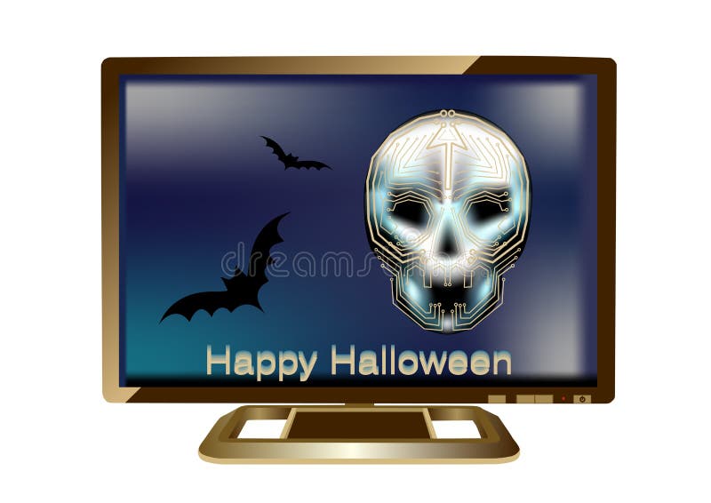 Halloween in computer stock illustration. Illustration of concepts ...