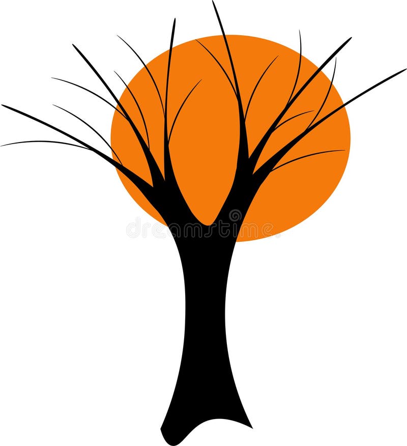 Halloween Concept. a Black Branching Tree on the Background of an ...