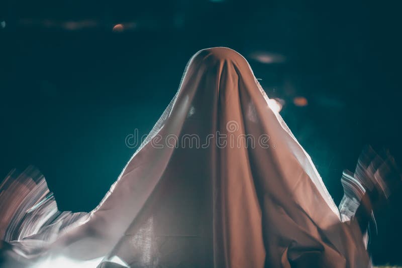 Halloween Concept with Ghost in Smoky Night Stock Image - Image of ...