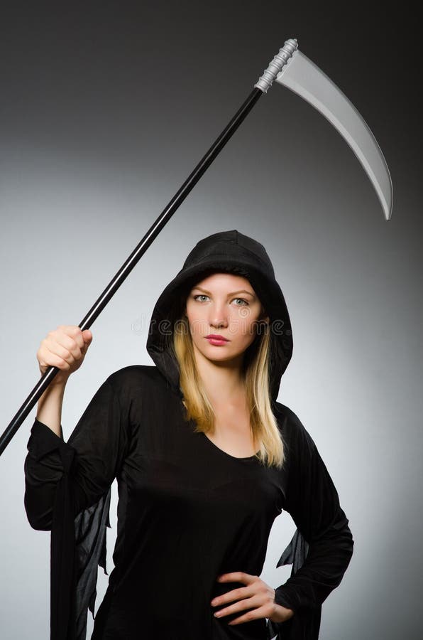 The Halloween Concept with Scary Woman Stock Photo - Image of evil ...