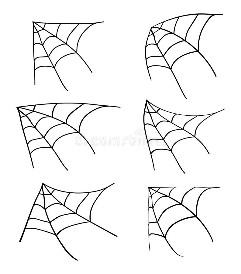 Halloween Corner Spider Web, Cobweb Symbol, Icon Set. Vector ...