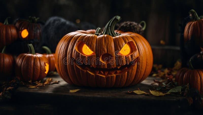 Halloween. Crazy Pumpkin Smiling Stock Illustration - Illustration of ...