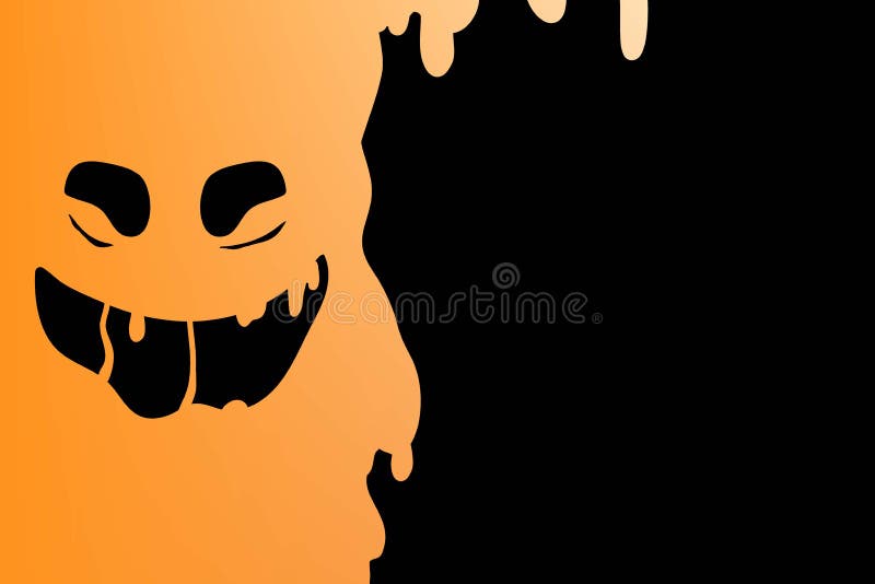 Halloween Orange Neon Light Scary Monster Ghost Stock Vector ...