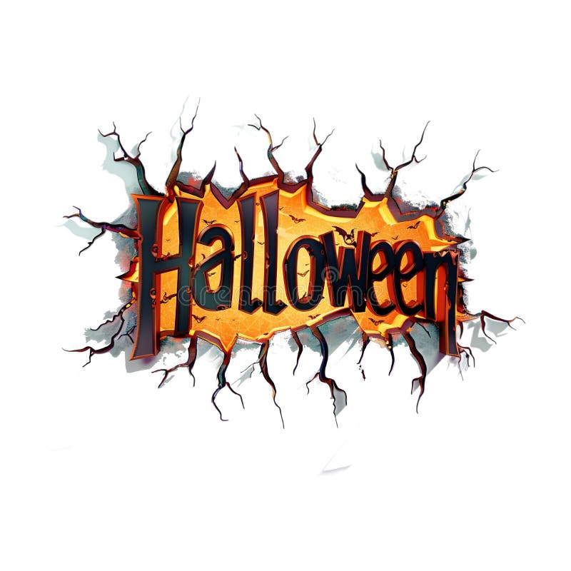 Halloween 3D Text on Transparent Background - Ai Generated Stock ...
