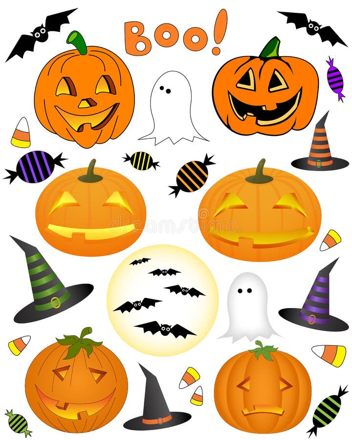 Halloween decorations stock illustration. Illustration of black - 33455802