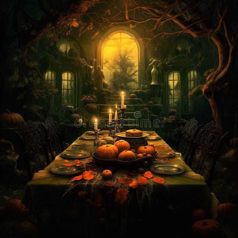 Halloween Style Setting, Dark, Dreary, Interior Design. Created Using ...