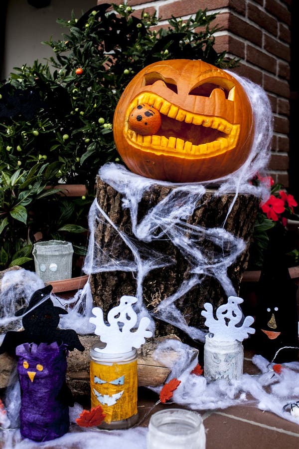 Halloween decorations stock image. Image of autumn, pumpkin - 259533009
