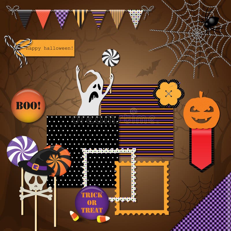 Halloween design elements stock vector. Illustration of paper - 34229579
