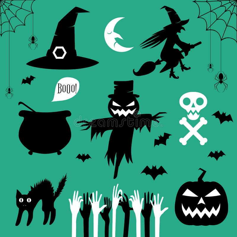 Halloween Design Elements Collection Stock Vector - Illustration of ...