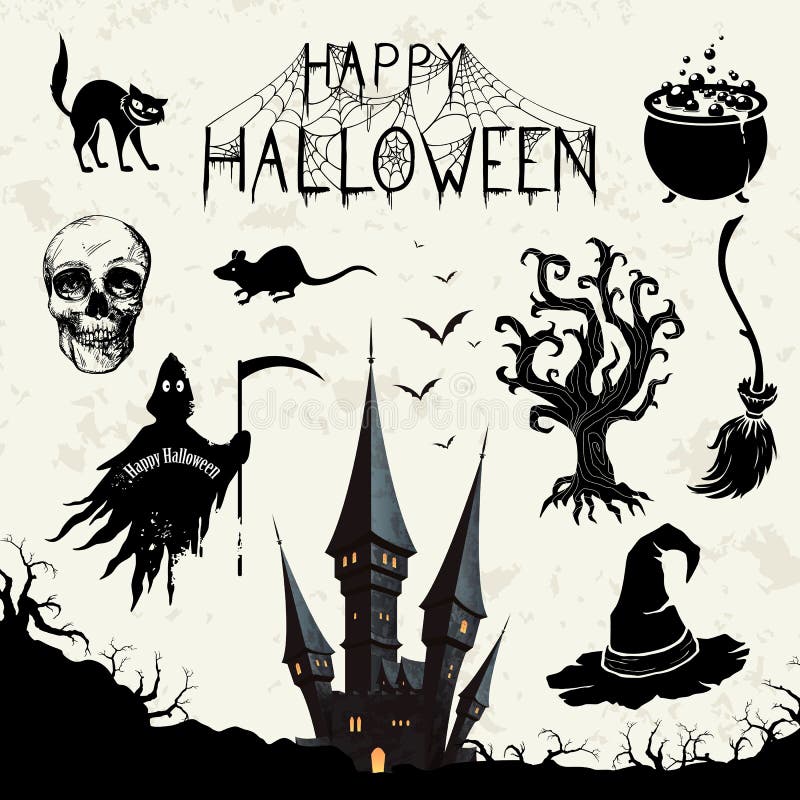 Halloween Design Elements stock illustration. Illustration of brochure ...