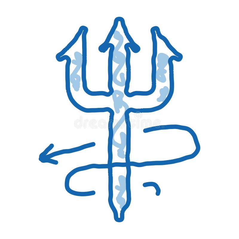 Halloween Devil Trident Doodle Icon Hand Drawn Illustration Stock ...