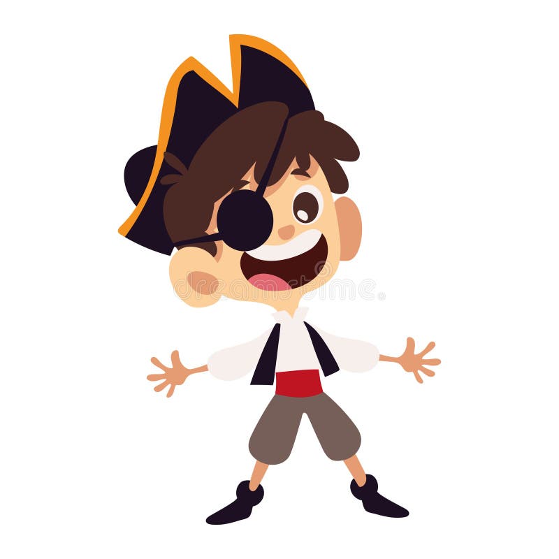 Halloween Disguised Pirate Boy Stock Vector - Illustration of halloween ...