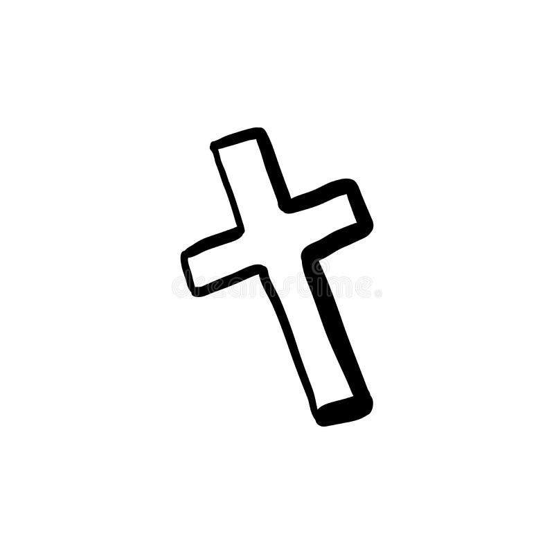 Halloween Doodle Cross Element. Isolated Vector Illustration Stock ...
