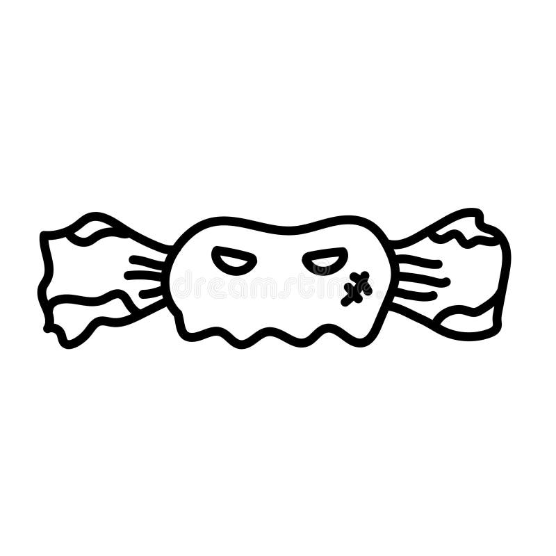 Ghost Candy Halloween Frame Border Stock Illustration - Illustration of ...