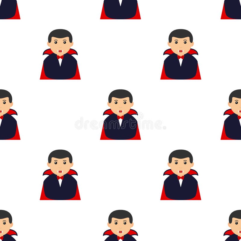 Halloween Dracula Avatar Seamless Pattern Stock Vector - Illustration ...
