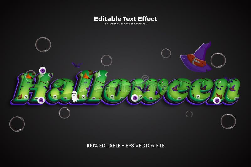 Halloween Editable Text Effect in Modern Trend Style Stock Vector ...
