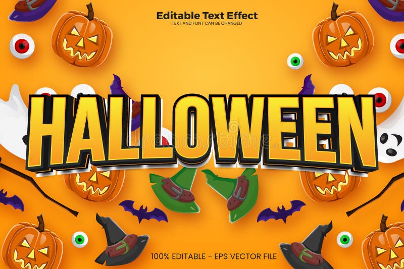 Halloween Editable Text Effect in Modern Trend Style Stock Vector ...