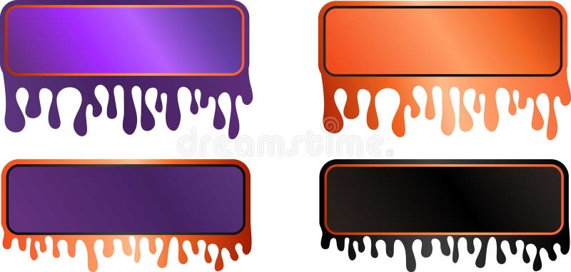 Flat Spooky Rectangle Labels Set with Dripping Blood Stock Vector ...