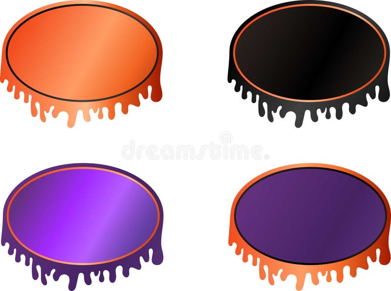 Oval Gradient Halloween Labels Set with Dripping Blood Stock Vector ...