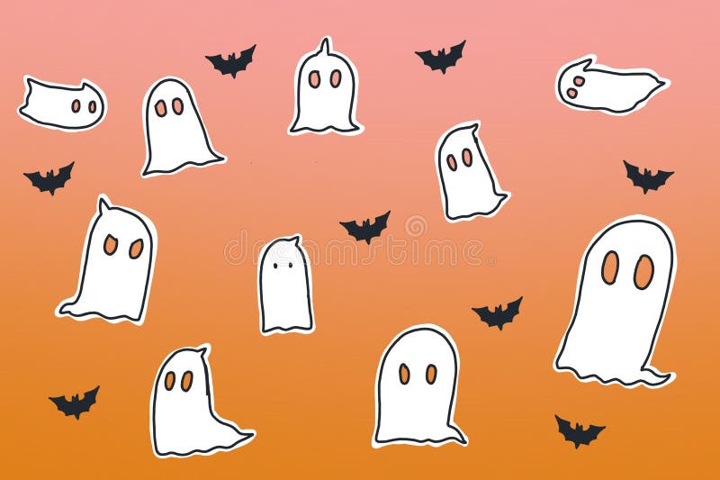 Halloween Element Cute Ghost Design Trick or Treat Illustration Stock ...