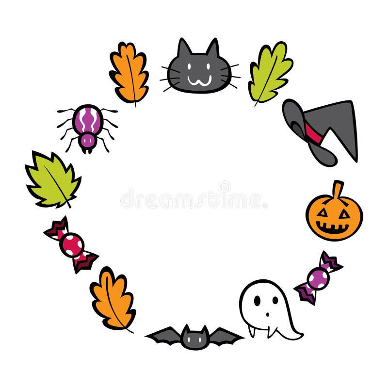 CIrcle Halloween Icon Set 3 Stock Vector - Illustration of spooky, jack ...