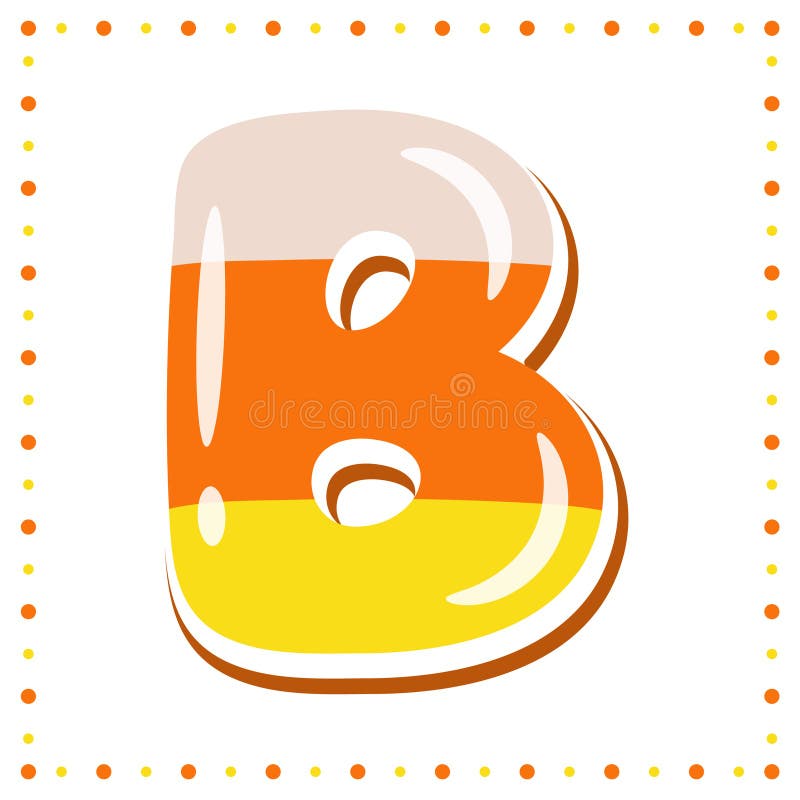 Halloween English Alphabet Letter B Cute Candy Theme Drawing Stock ...