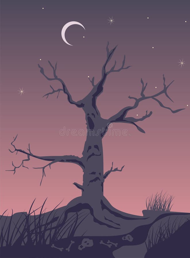 Halloween evil tree stock vector. Illustration of cartoon - 6260786