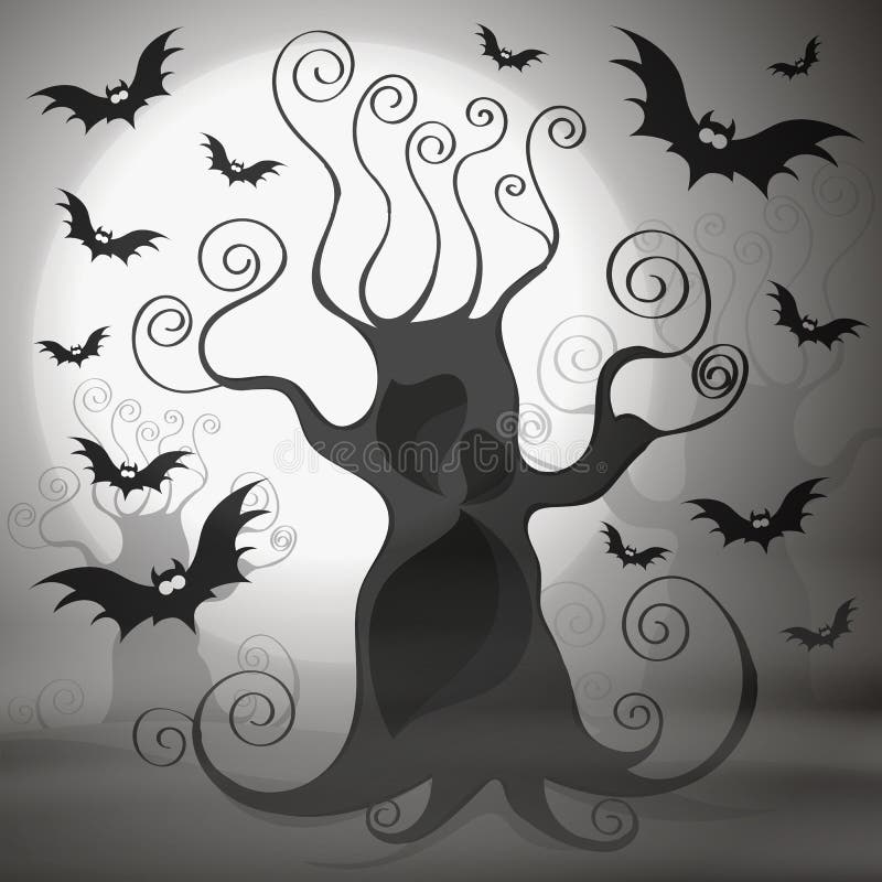 Halloween evil tree stock vector. Illustration of evil - 89155744