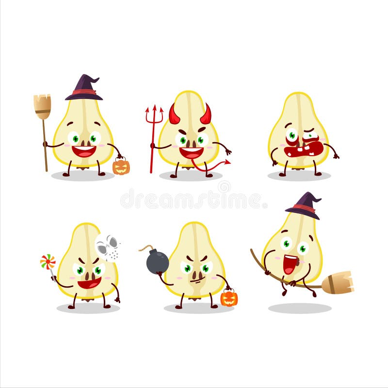 Halloween Expression Emoticons with Cartoon Character of Slash of ...