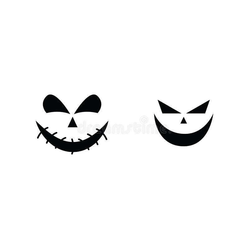 Halloween Face Horror Logo and Symbol. Stock Vector - Illustration of ...