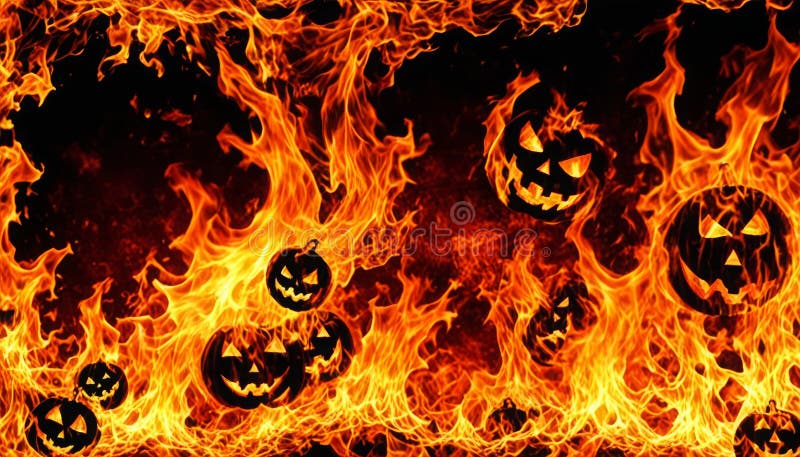 Halloween Fire Background. an Abstract Fire Halloween Background Stock ...