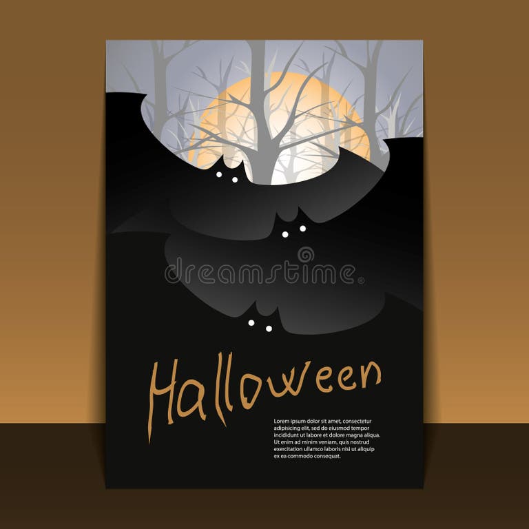 Halloween Flyer or Cover Design Stock Vector - Illustration of creepy ...