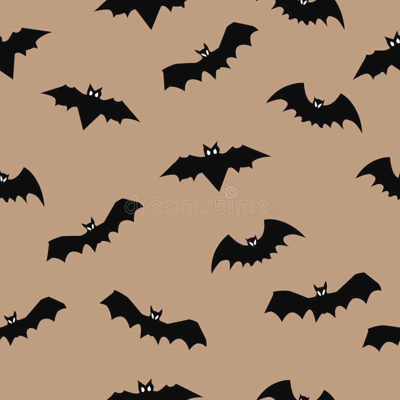 Halloween Flying Bat Vector Seamless Repeat Pattern. Stock Vector ...