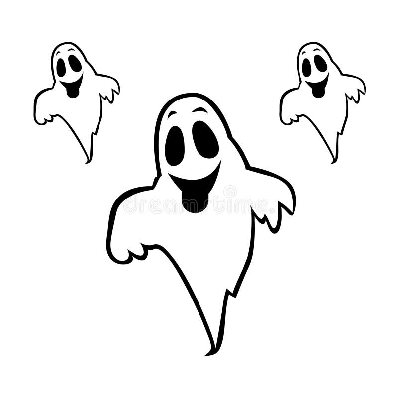 Flying Spooky Group Vector Illustration for Your Scary Design. Stock ...