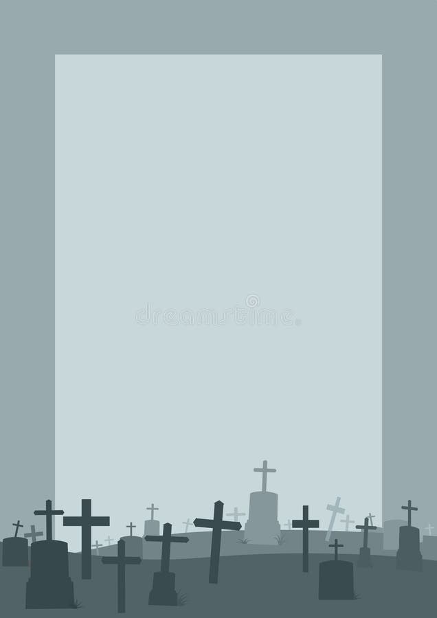 Halloween Frame with Graveyard. Vector Illustration Stock Vector ...