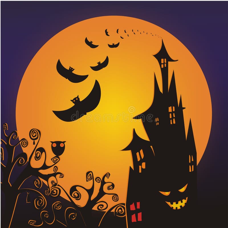 Halloween-furchtsames Geist-Schloss Stock Abbildung - Illustration von ...