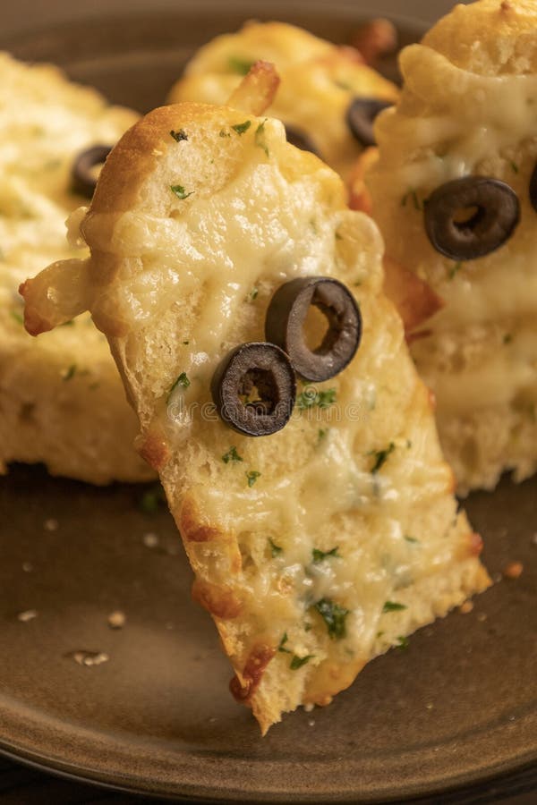 Halloween Garlic Bread Mummies - Delicious CloseUp Stock Image - Image ...