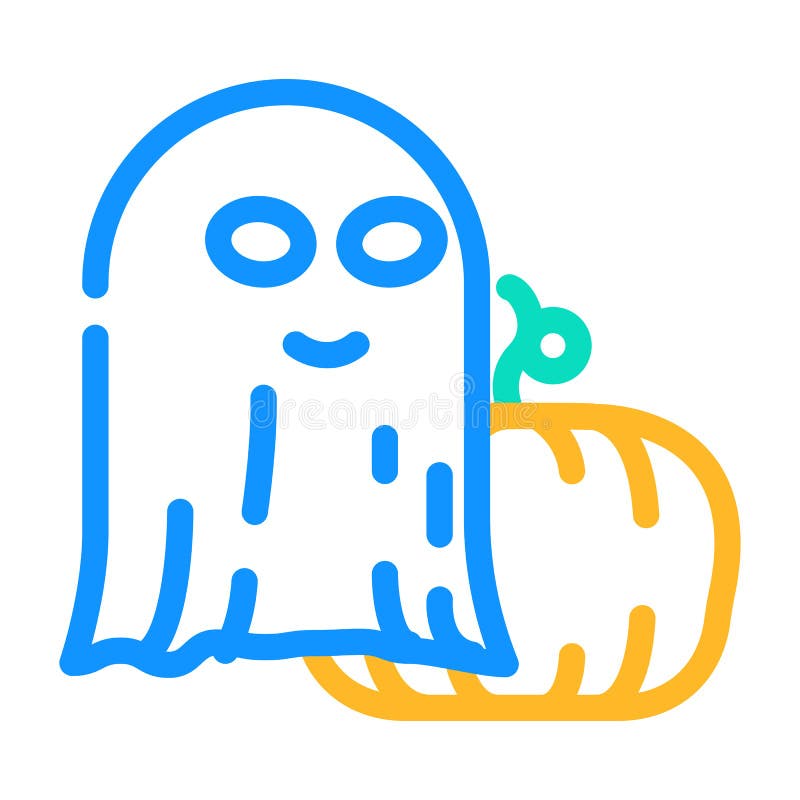 Halloween Ghost Color Icon Vector Illustration Stock Illustration Illustration Of Evil Color