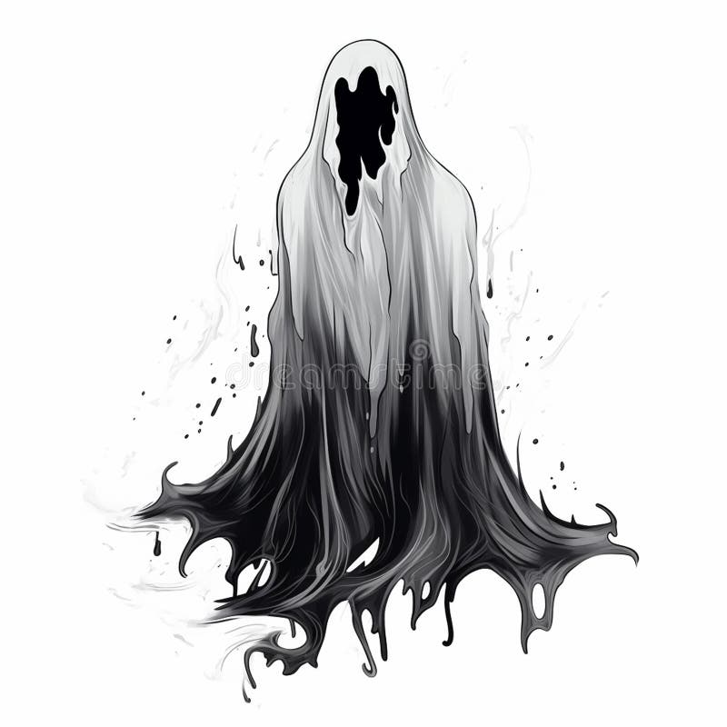 Halloween Ghost Drawing for Kids Stock Vector - Illustration of devil ...