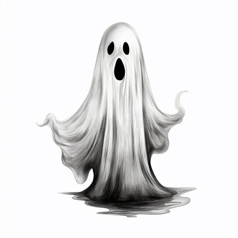 Halloween Ghost Drawing for Personal Use Stock Illustration ...