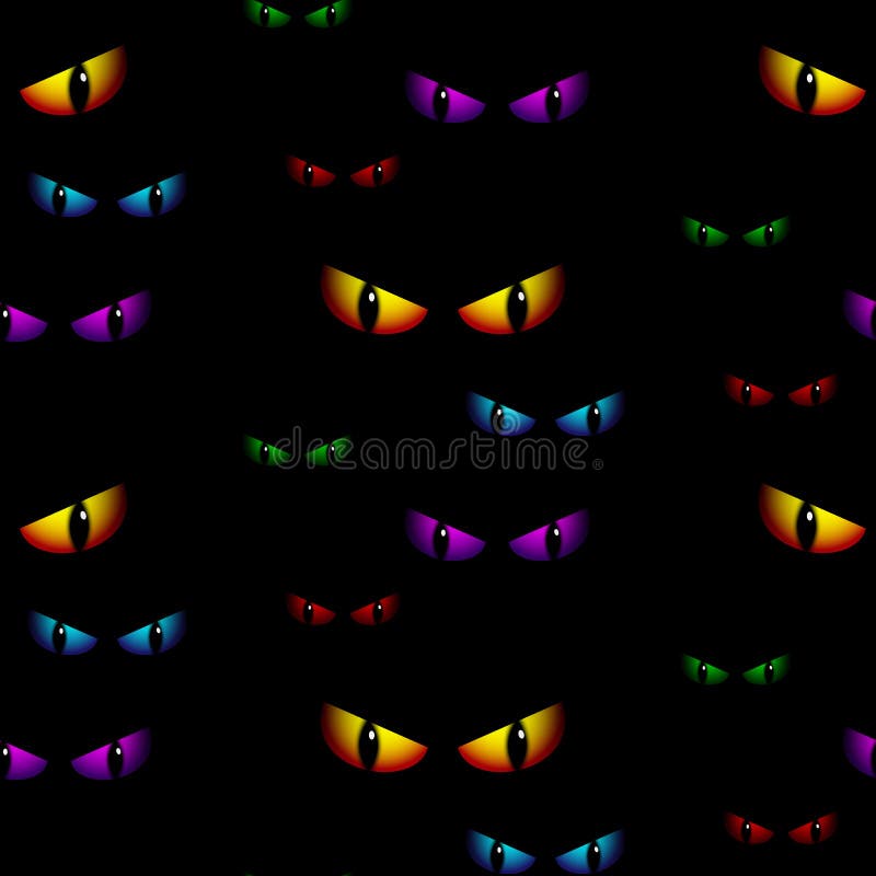 Halloween Ghost Eyes Seamless Background Vector Stock Vector ...