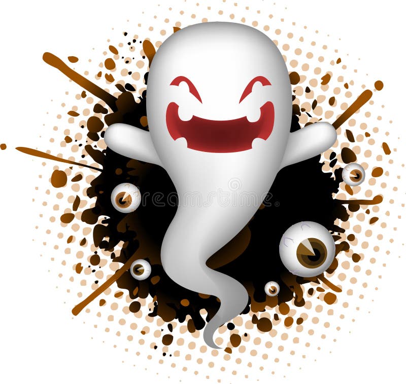 Halloween Ghost and Eyes Spooky Splash Stock Illustration ...