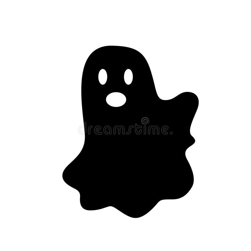Halloween Ghost, Flat Silhouette. Vector Illustration. EPS10 Stock ...