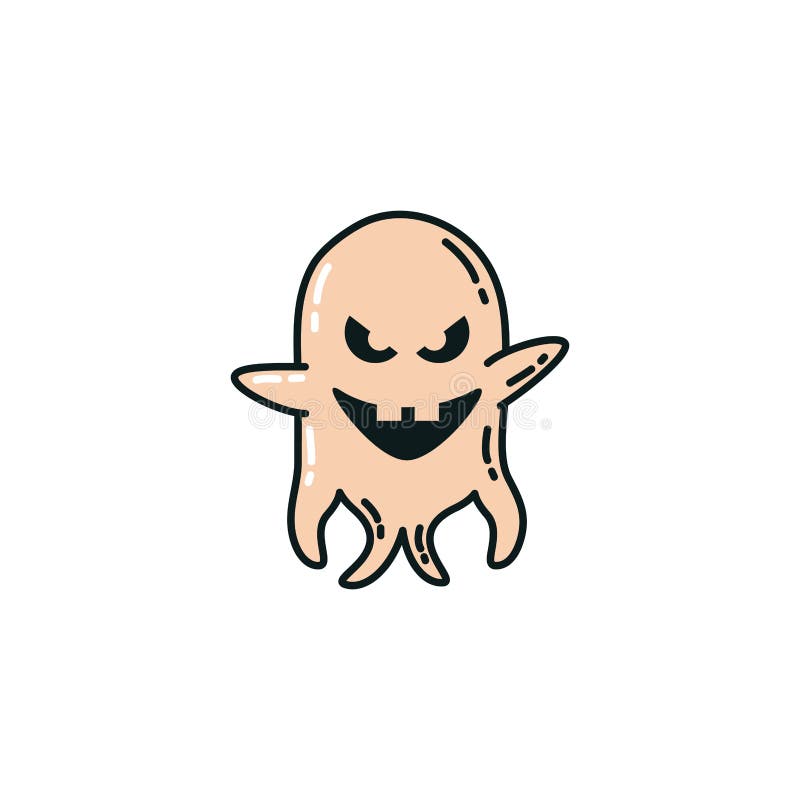 Ghost Floating Outline Illustration Stock Illustration - Illustration ...